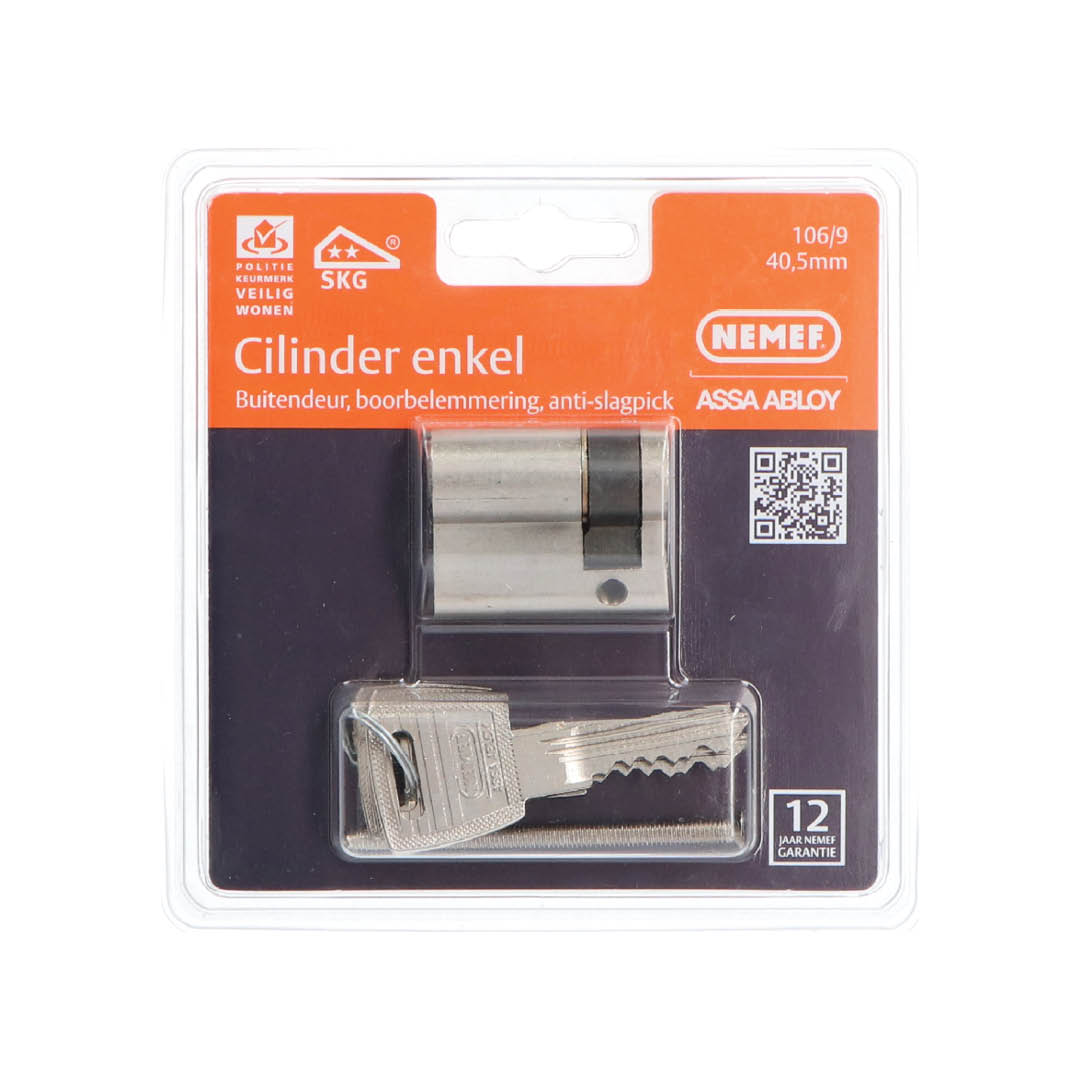 Nemef veiligheidscilinder enkel 106/9 (NF2) | Nemef